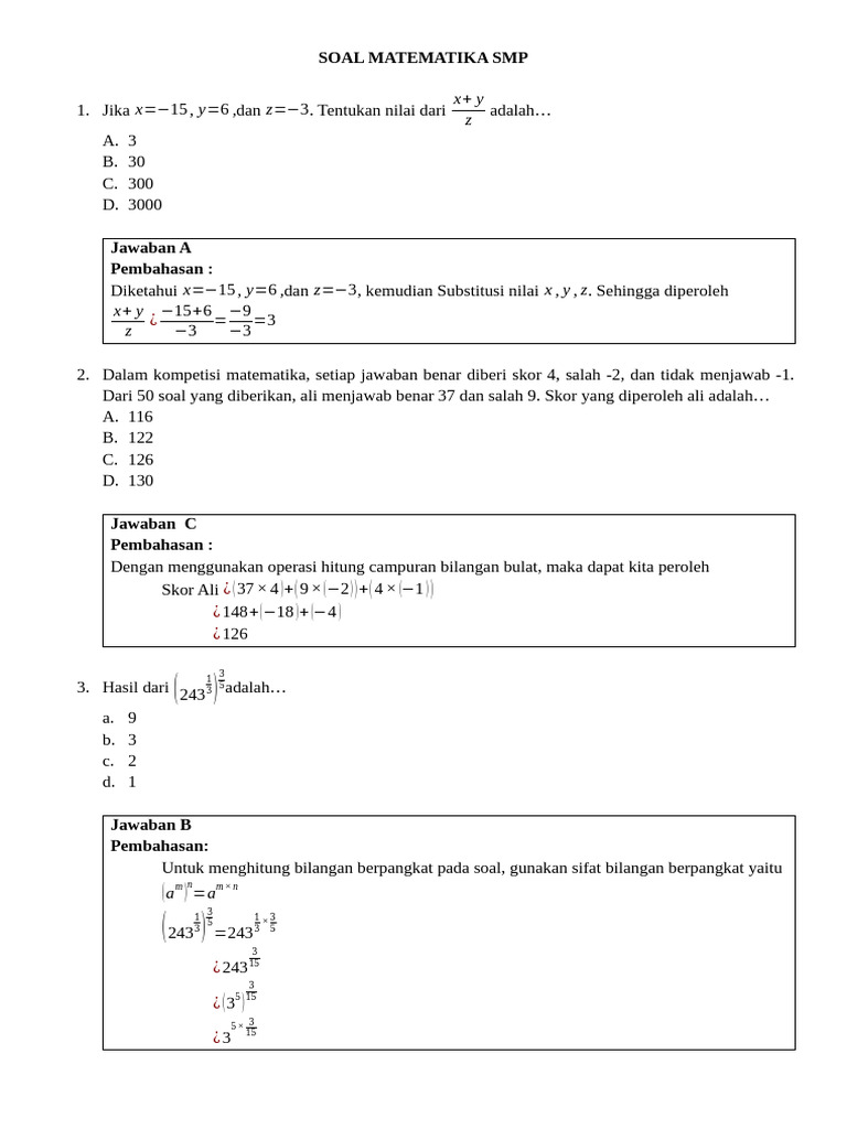 Soal Matematika | PDF