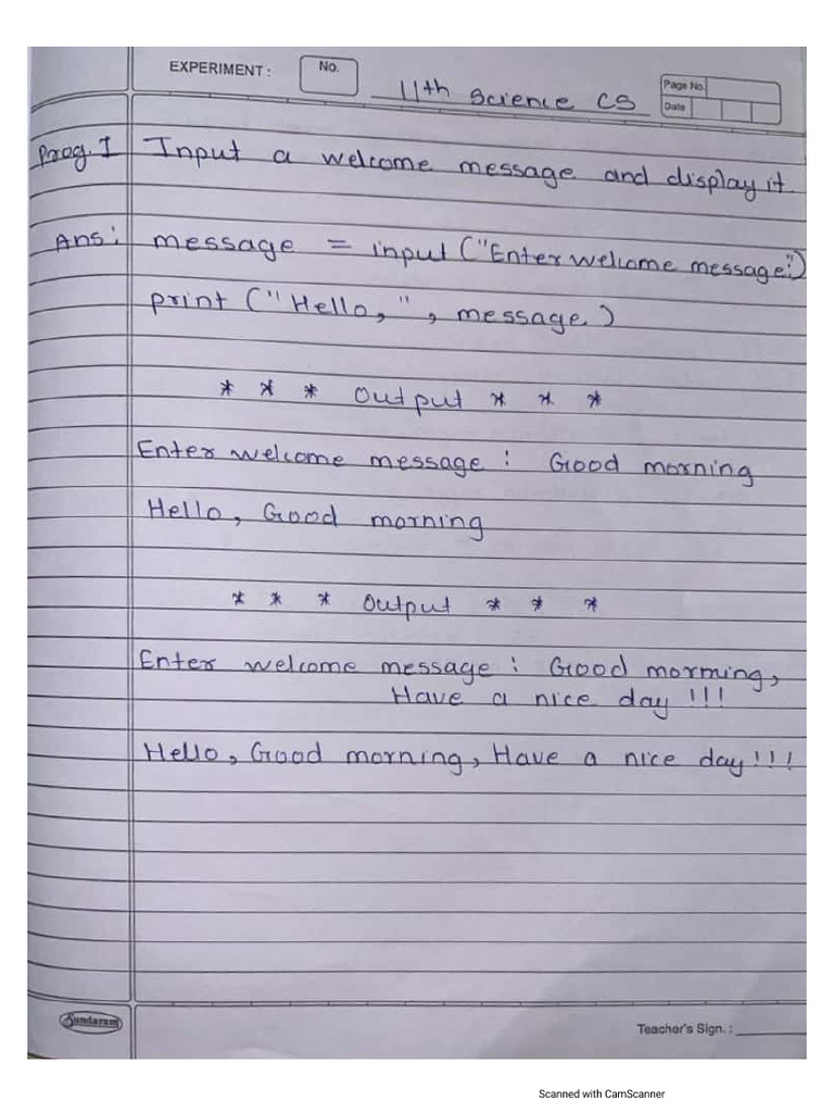 11th Sci CS Practicals | PDF