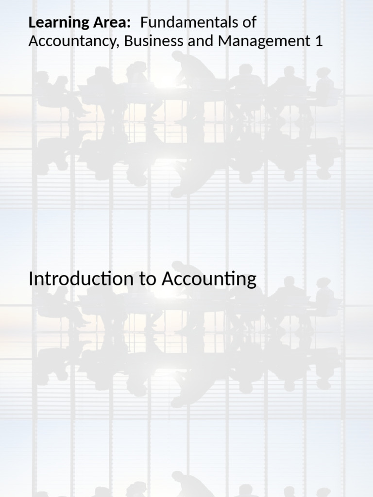 INtroduction To Accounting | PDF | Finance & Money Management