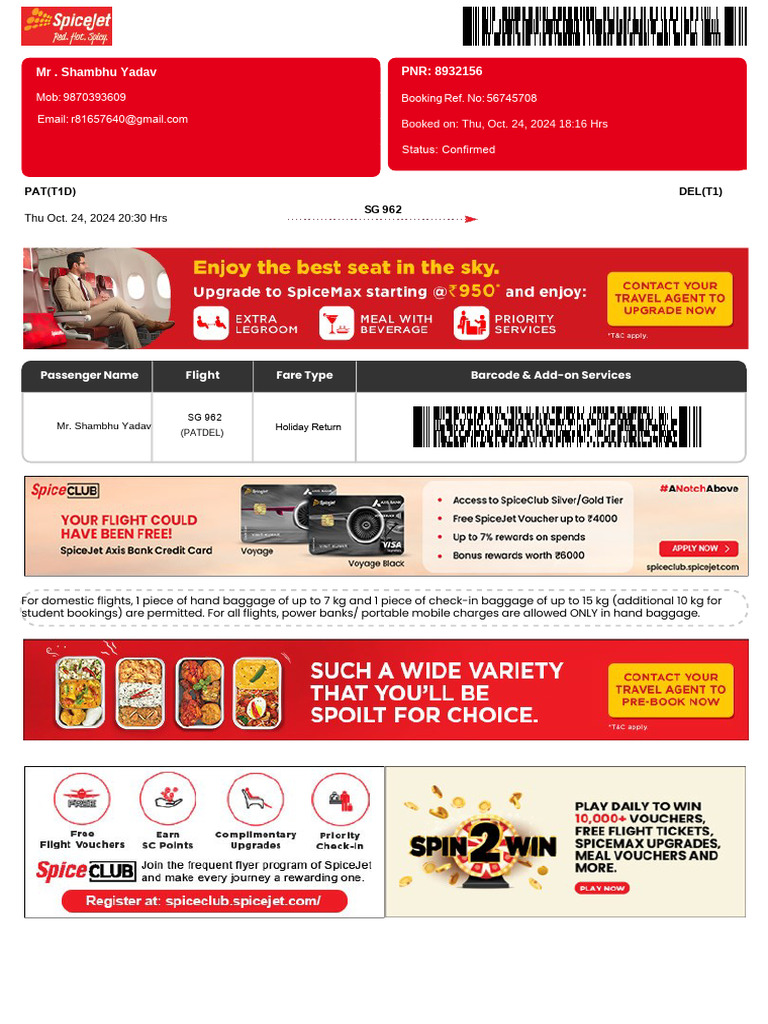 Spice ticket (2) (1) | PDF | Credit Card