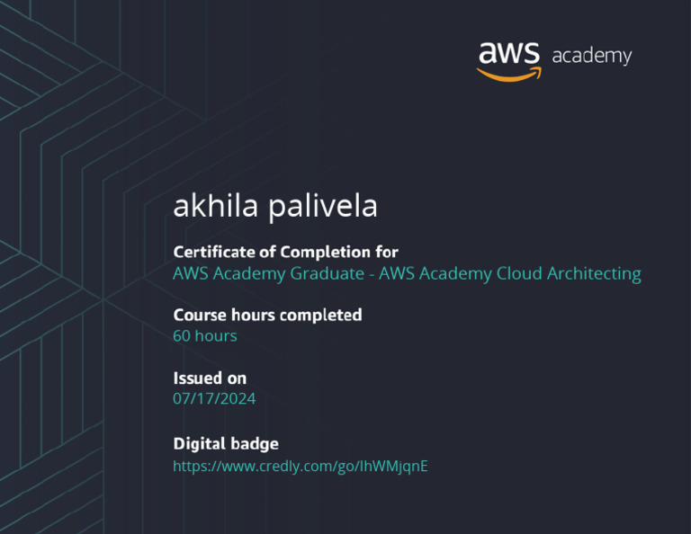 AWS Academy Graduate AWS Academy Cloud Architecting Badge20240717-7 ...