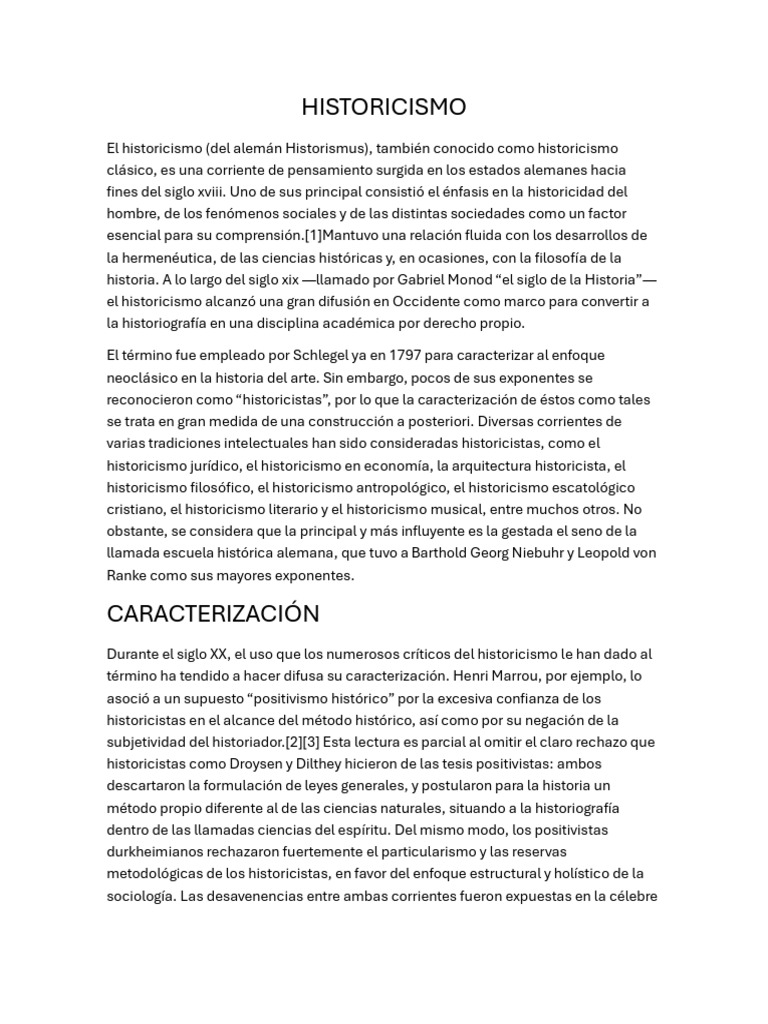 historicismo | PDF | Historiografía | Positivismo