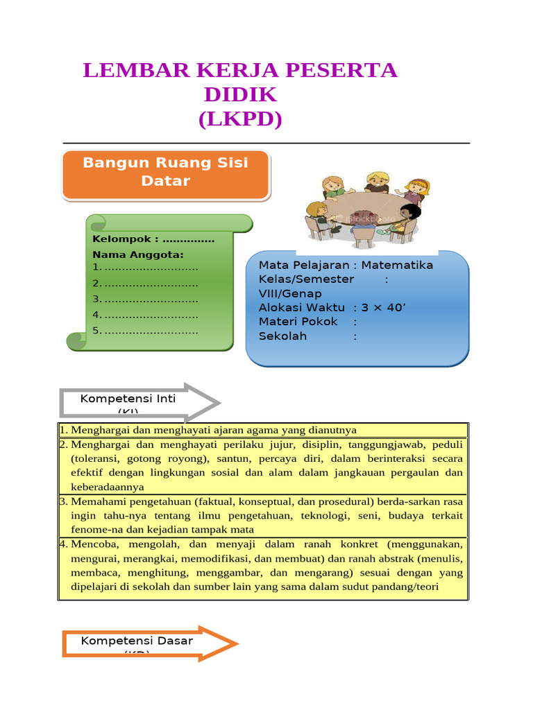 LKPD - Bangun Ruang Sisi Datar | PDF | Seni
