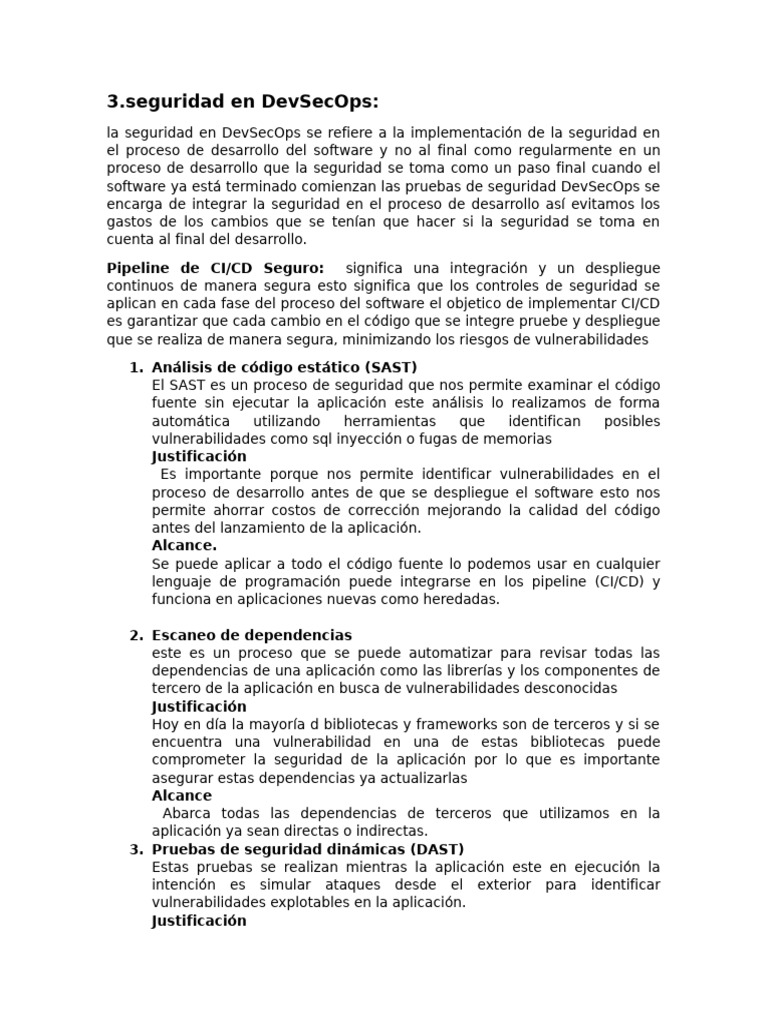 Seguridad en DevSecOps | PDF | Ingeniería Informática | Ingeniería de software