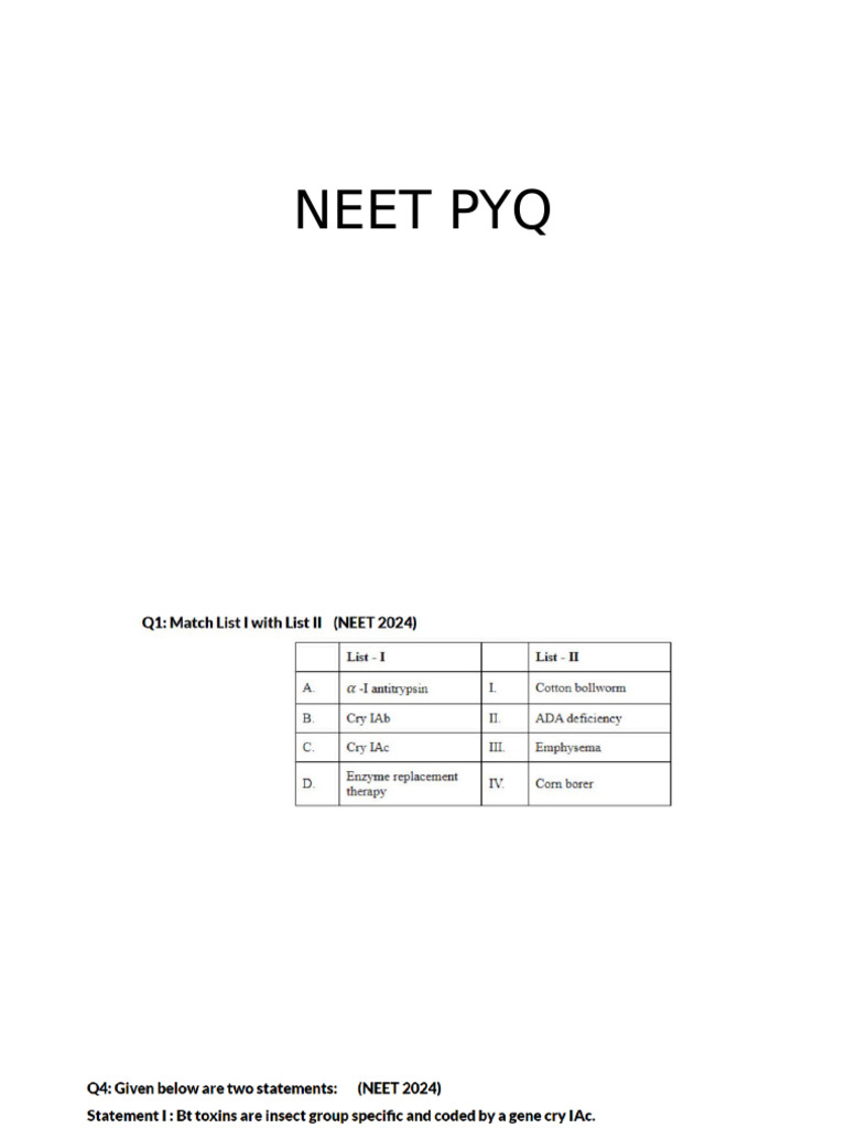 Neet Pyq 12 | PDF