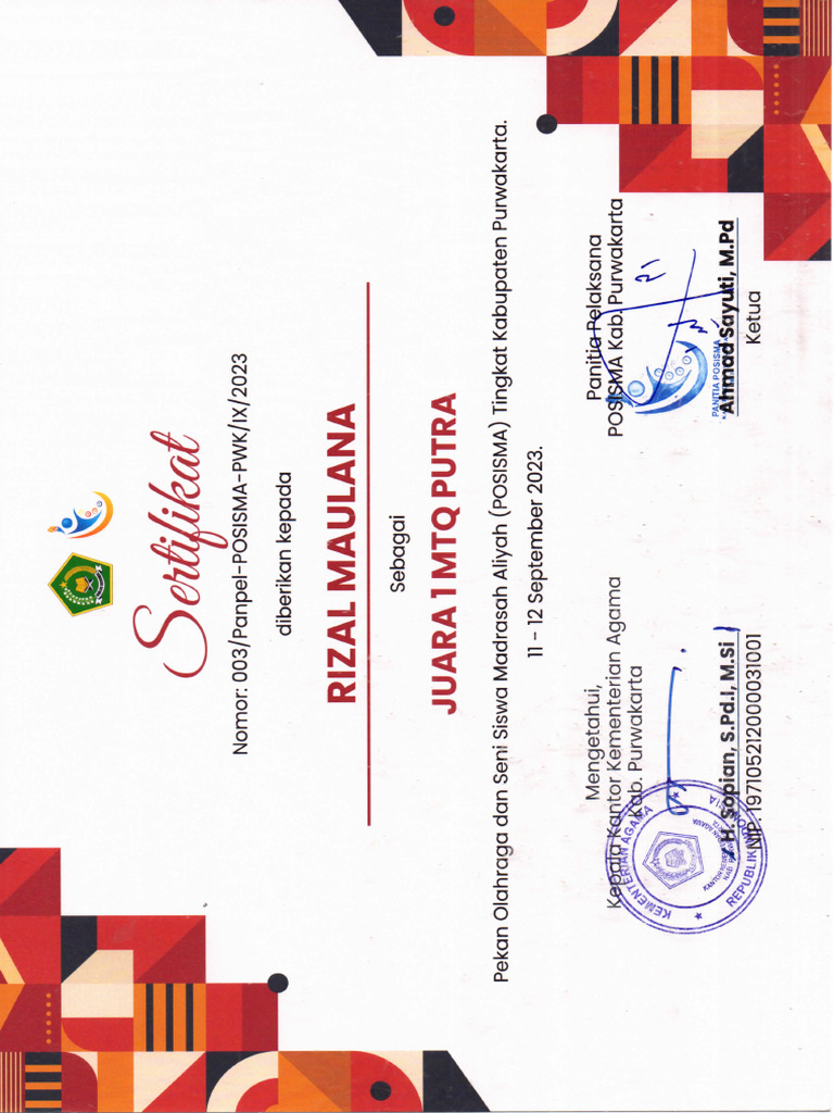 Juara 1 MTQ Putra026 | PDF