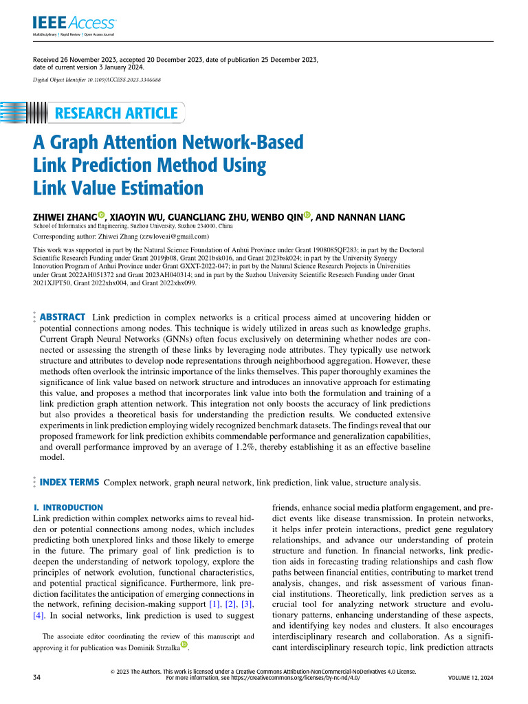 A Graph Attention Network-Based Link Prediction Method Using Link Value Estimation | PDF ...