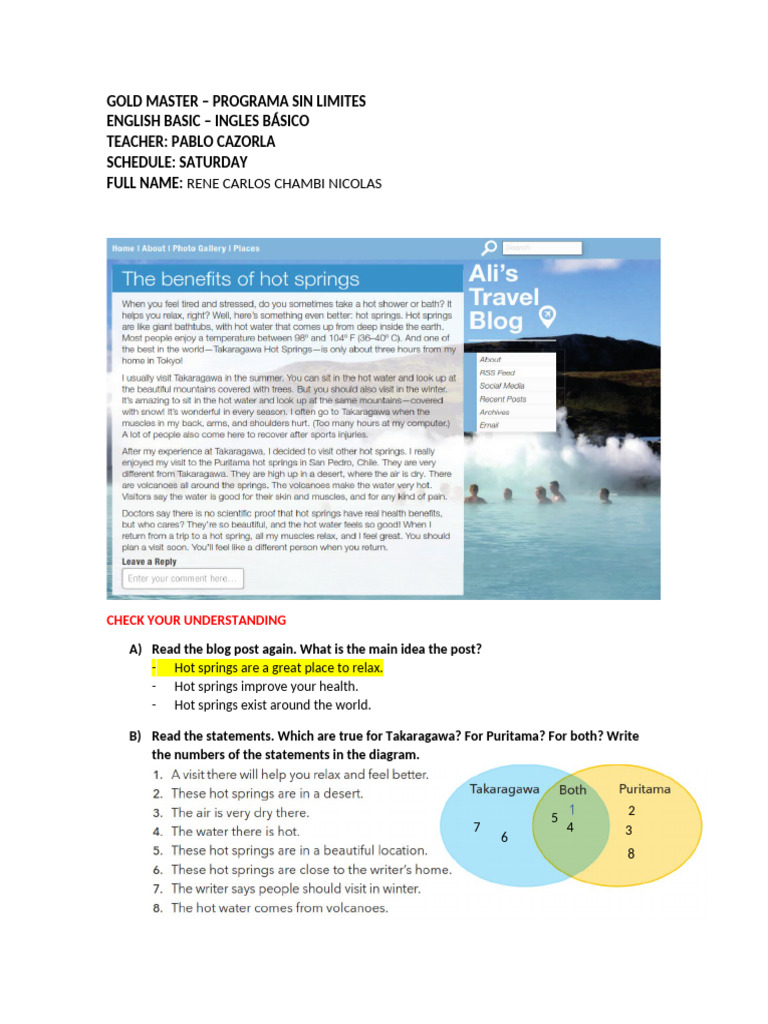 CLASS 12 C - READ ABOUT THINGS THAT RELAX YOU- PABLO CAZORLA - GOLD ...