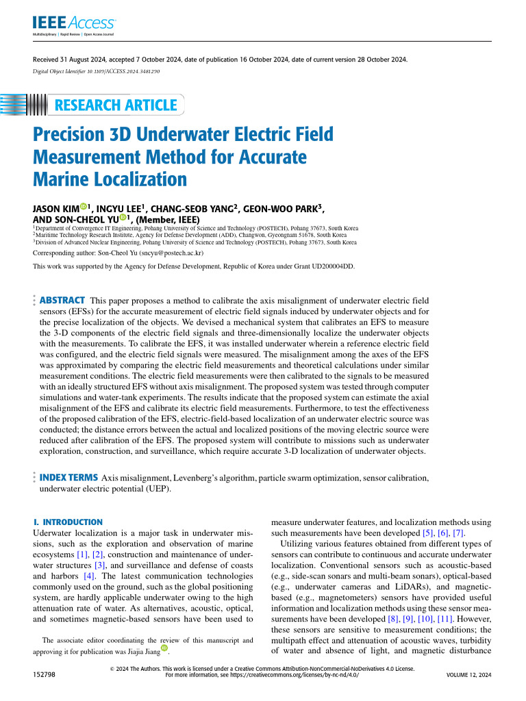 Precision 3D Underwater Electric Field Measurement Method For Accurate ...