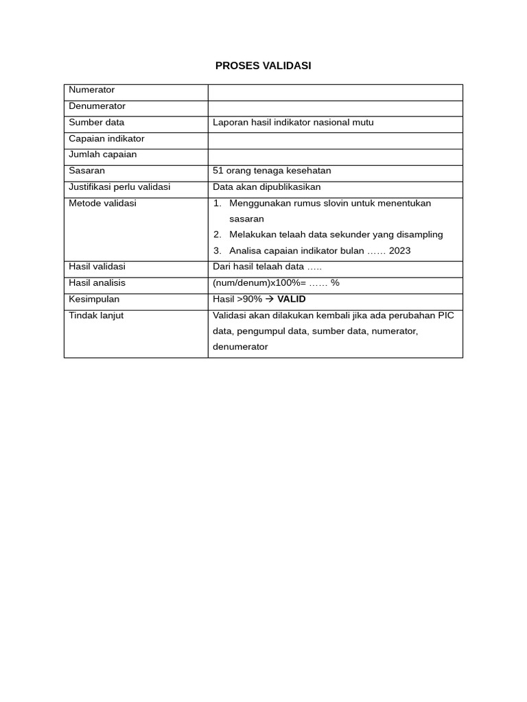 PROSES VALIDASI | PDF