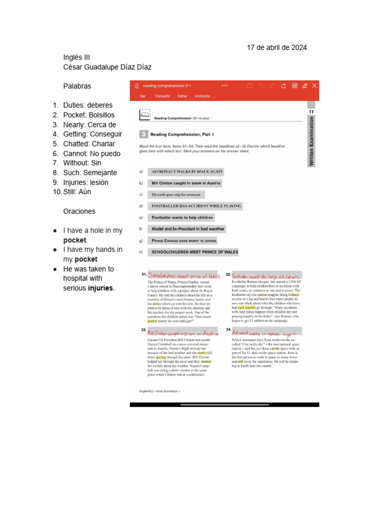 Tarea Inglés | PDF | Self-Improvement