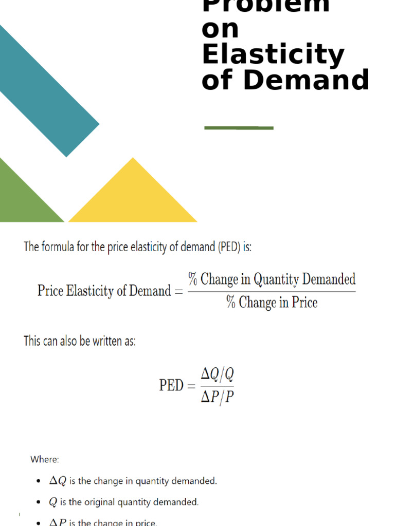 Problem on Elasticity of Demand | PDF