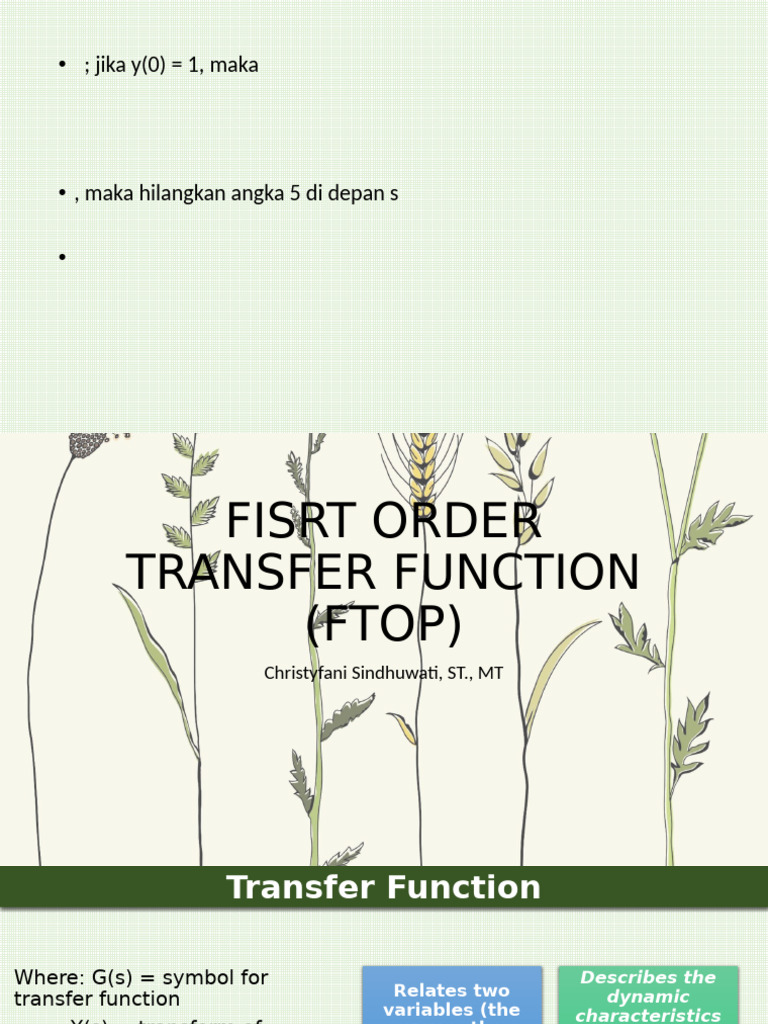 Fisrt Order Transfer Function (Ftop) | PDF | Laplace Transform | Applied Mathematics
