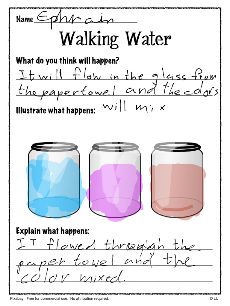 Walking Water Worksheet | PDF | Foreign Language Studies