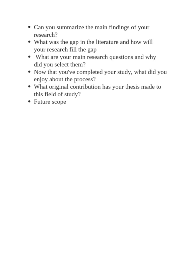 Can You Summarize the Main Findings of Your Research | PDF