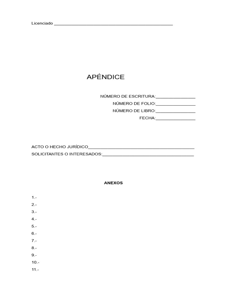 Ejemplo Portada Apendice Notarial | PDF