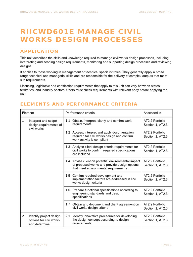Manage Civil Works Design Processes | PDF | Civil Engineering ...