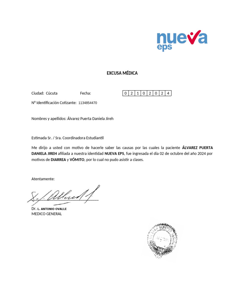 Excusa Médica | PDF | Ciencias sociales