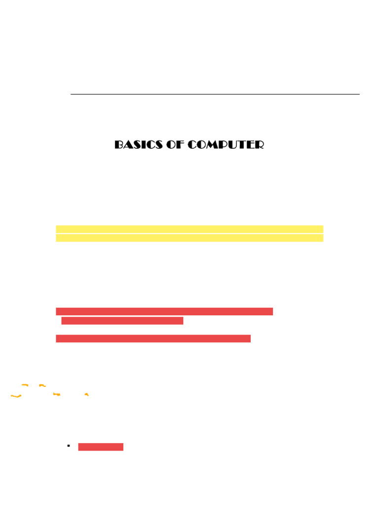 UNIT 1 - Basics of Computer | PDF | Input/Output | Microcomputers UNIT 1 - Basics of Computer | PDF | Input/Output | Microcomputers