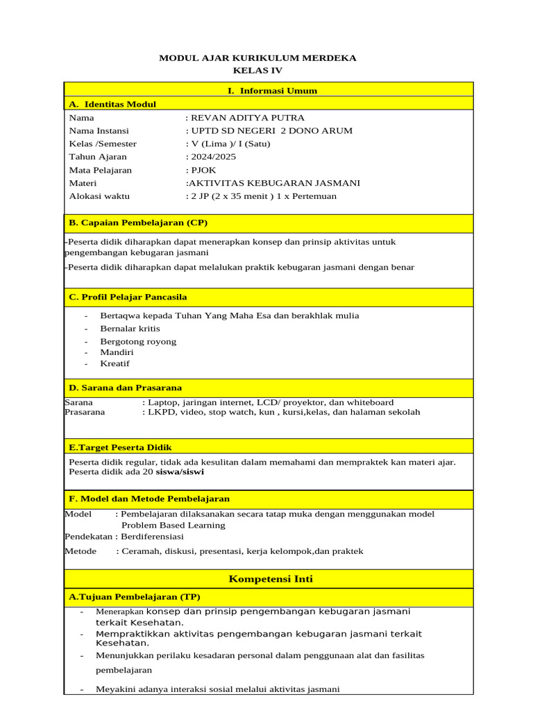 Modul Ajar Kurikulum Merdeka Mapel IPAS Materi Bagian Tubuh Tumbuhan ...