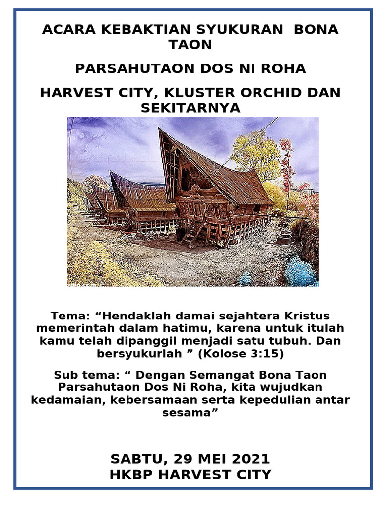 Tata Acara Ibadah Bona Taon - rev1 | PDF