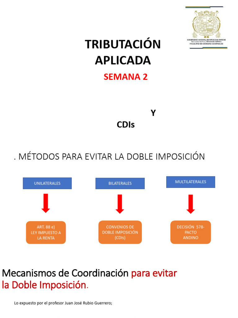 Trib Aplicada Semana 2 - 2024 | PDF | Doble imposición | Impuestos