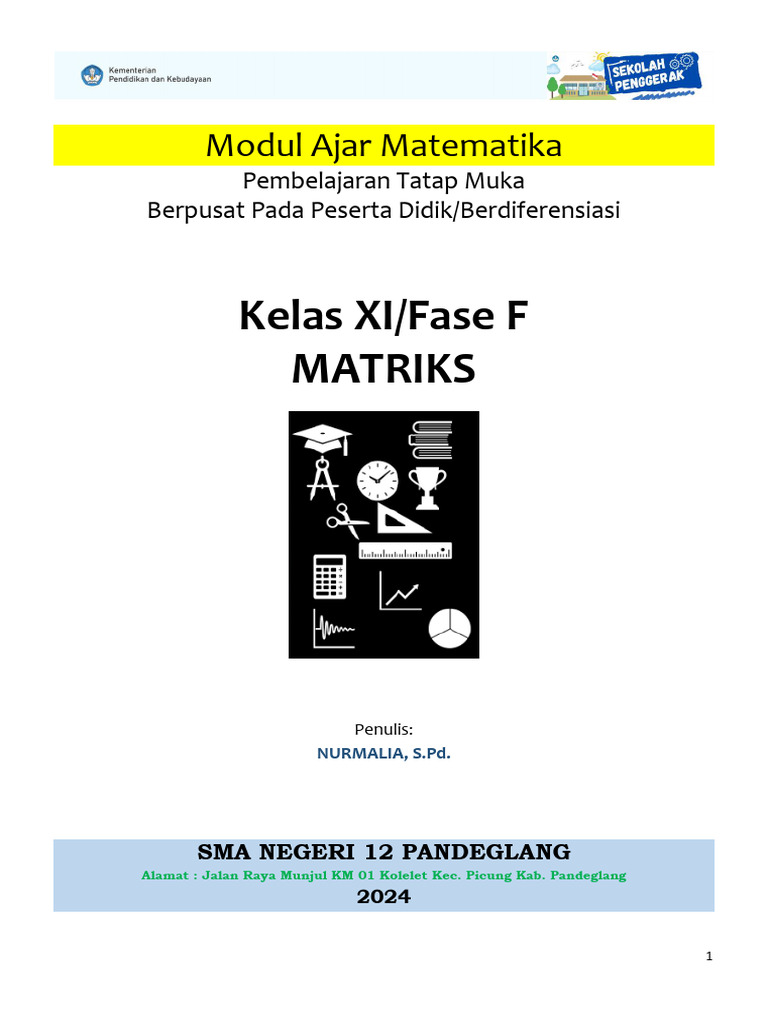 Modul Penjumlahan Dan Pengurangan Matriks | PDF | Seni