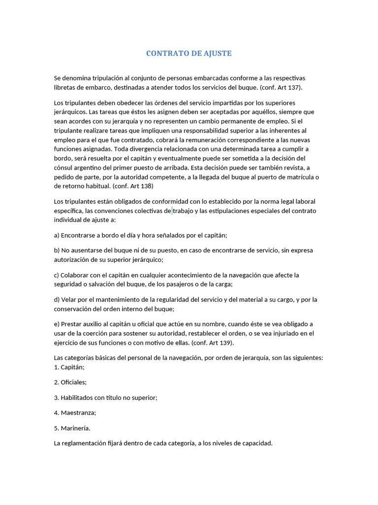 CONTRATO DE AJUSTE | PDF | Salario