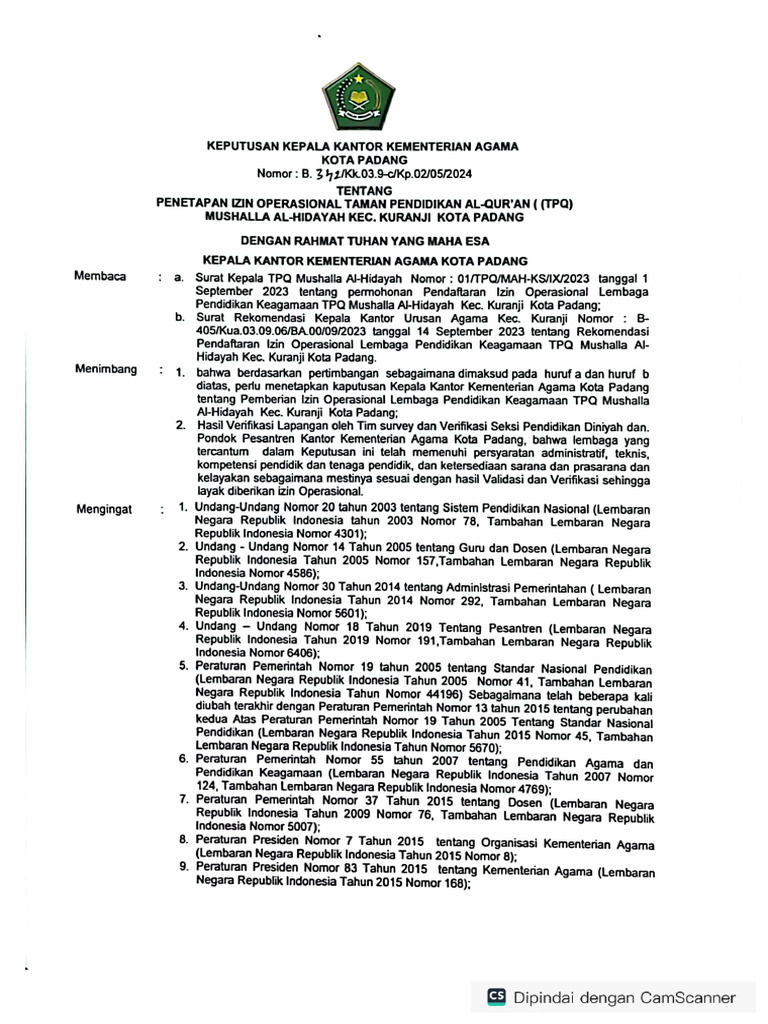 SK Document Piagam sbPA08 1725041431 | PDF