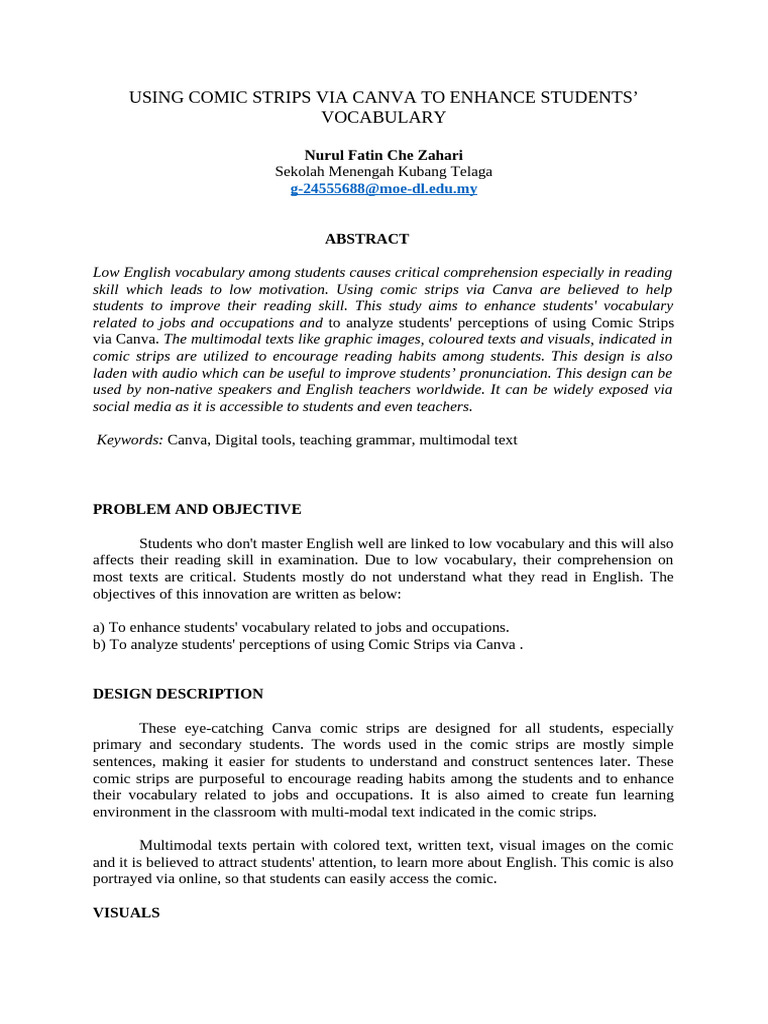 Using Comic Strips Via Canva To Enhance Students | PDF | Reading ...