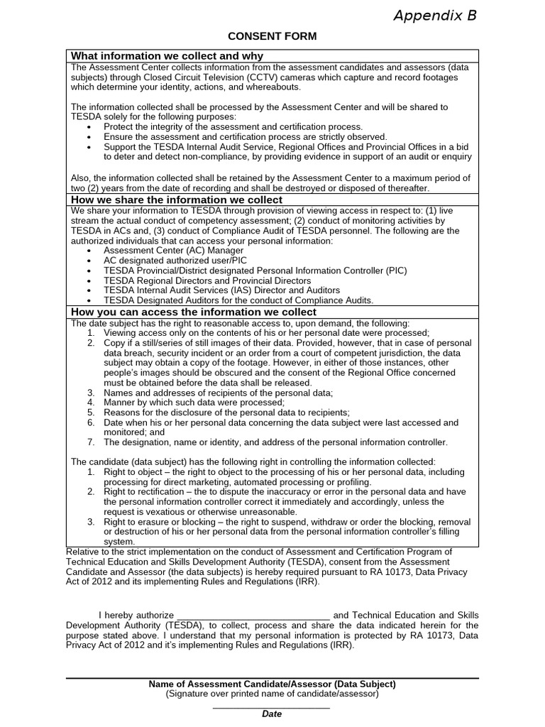 Appendix-B-C-CONSENT-FORM-11 | PDF | Audit | Internal Audit