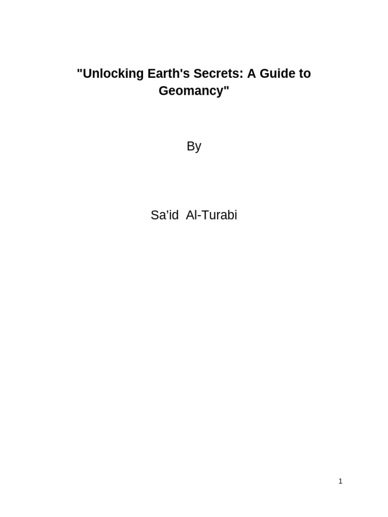 A Publisher Copy of Geomancy Manuscript | PDF | Divination | Alchemy