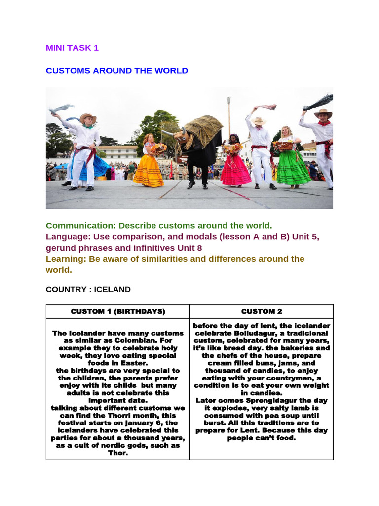 Julio César Gómez MINI TASK 1 | PDF | Social Science | Cooking, Food & Wine