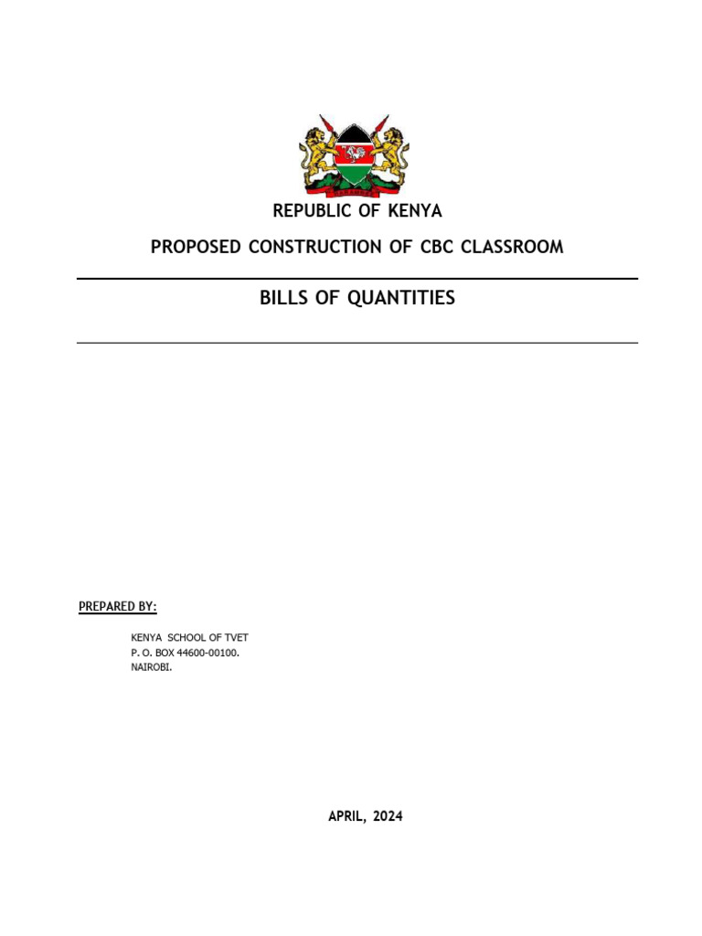 J S S Proposed Construction Of Classroom 2 Pdf Concrete