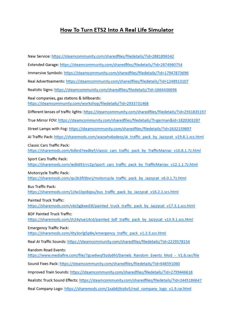 How_To_Turn_ETS2_Into_A_Real_Life_Simulator | PDF | Transport | Wheeled ...