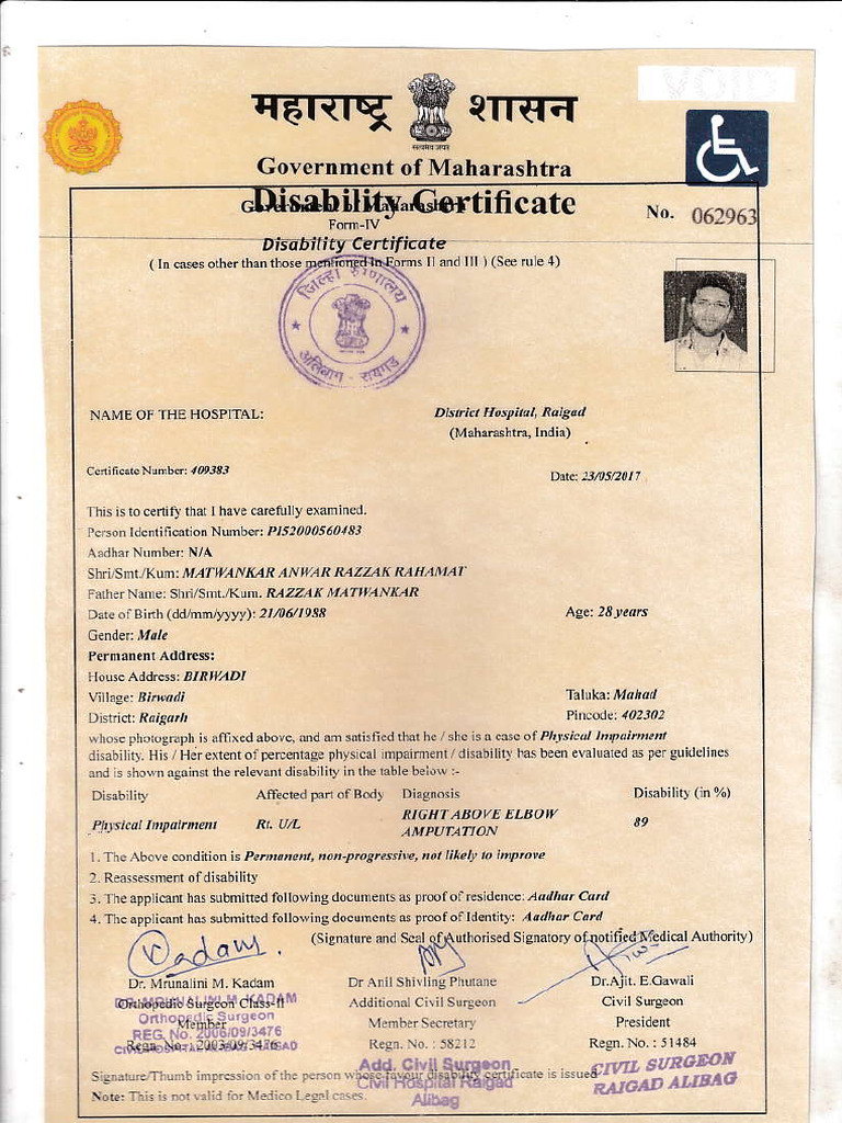Handicapped Certificate | PDF