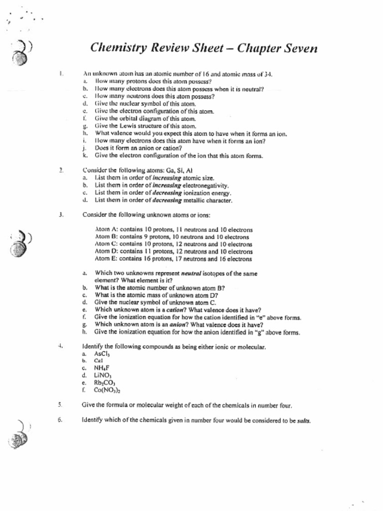 Chapter 7 Review Sheet (Honors) | PDF