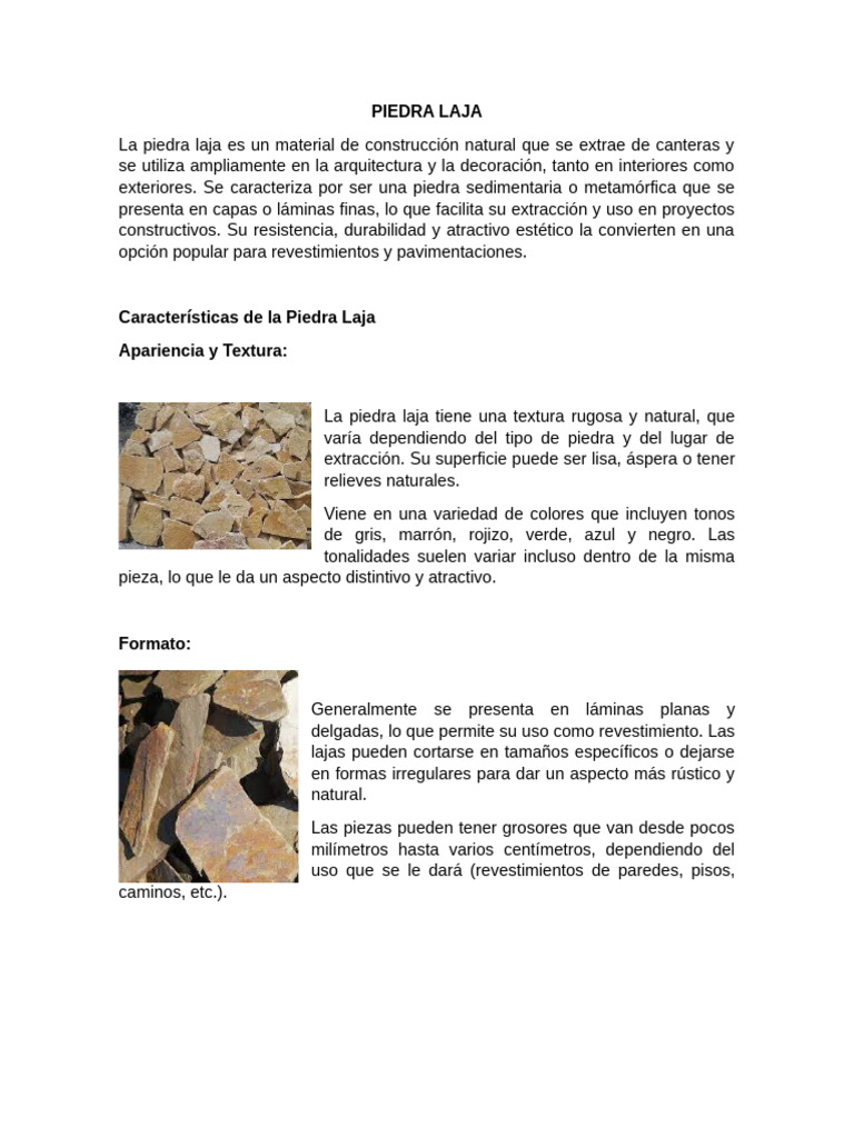 Piedra Laja | PDF | Ventilación (Arquitectura) | Mortero (Albañilería)