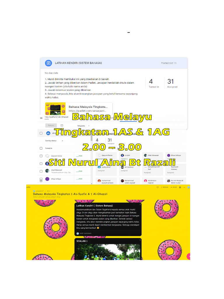 LAPORAN PDPR BAHASA MELAYU TINGKATAN 1 MINGGU 34 | PDF