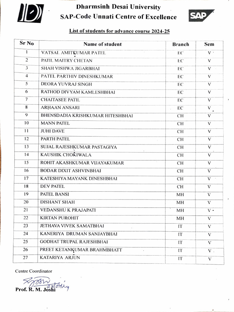 DDU - SAP LAB Formation - Foundation Course - 2024-25 | PDF