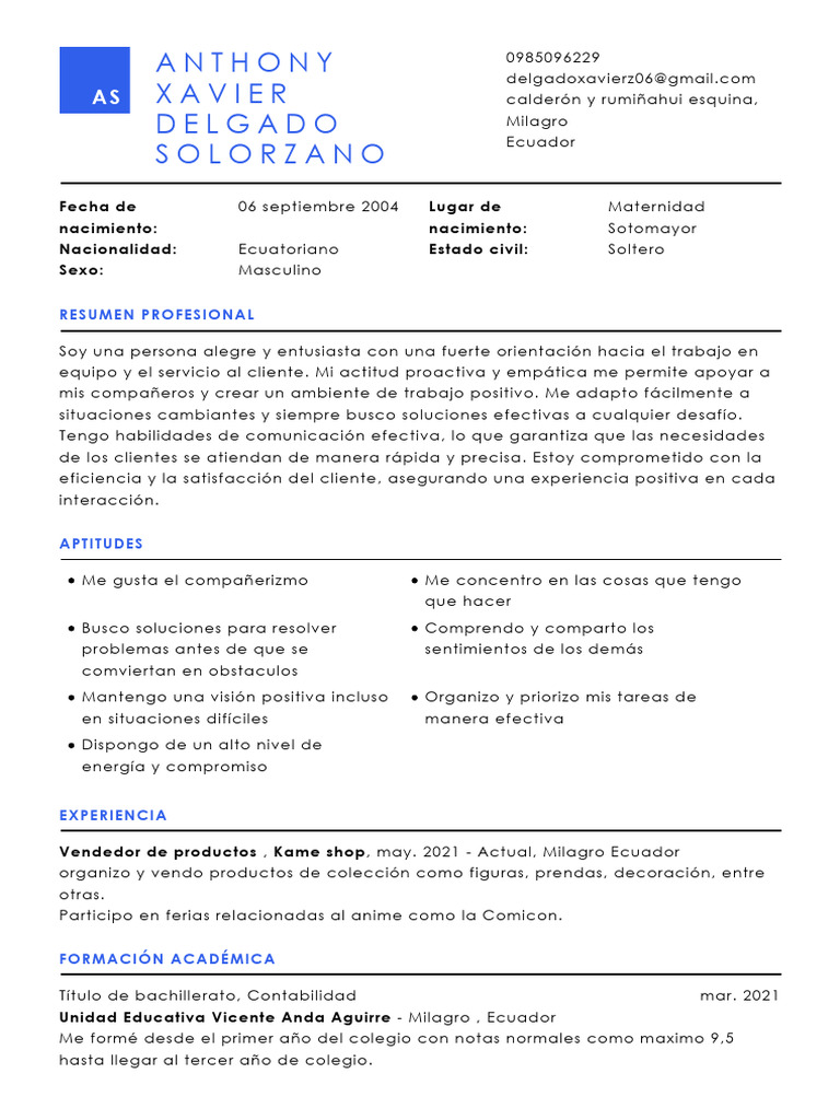 Anthony Curriculum | PDF