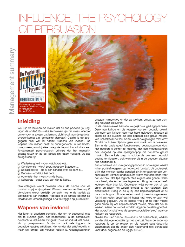 Robert P Cialdini Influence The Psychology of Persuasion | PDF