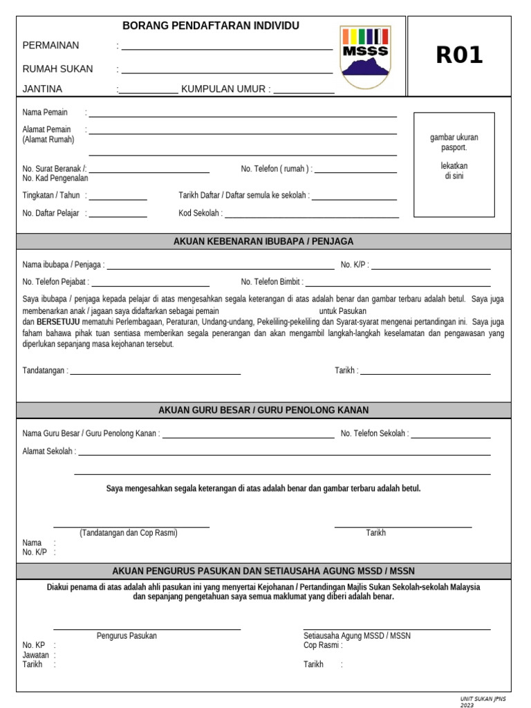 BORANG R01 | PDF