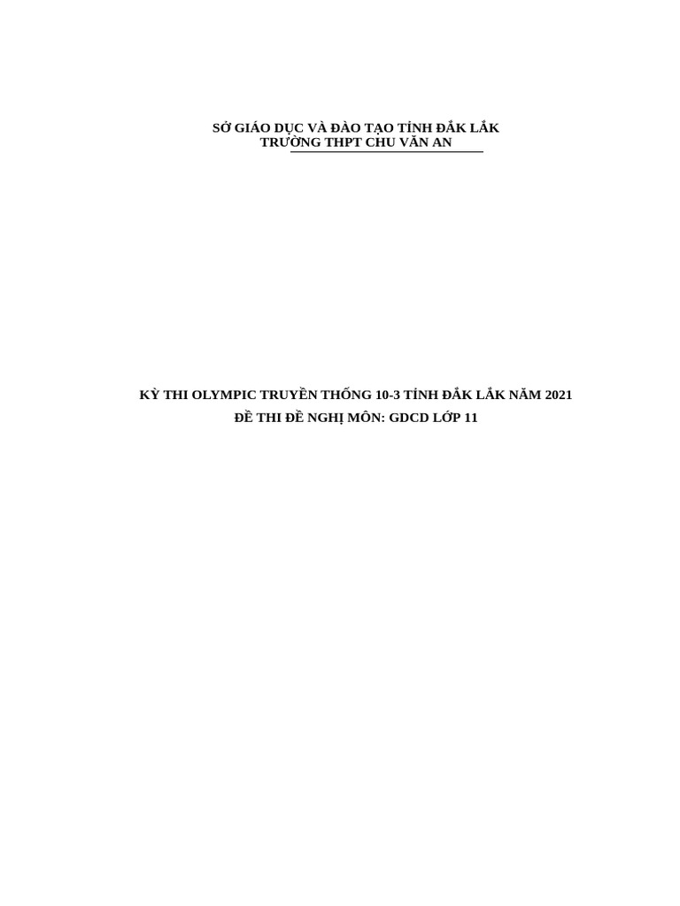 GDCD - 11 - THPT Chu Van An | PDF