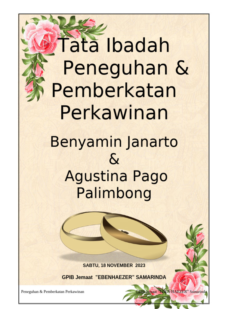 Peneguhan & Pemberkatan Perkawinan 2023 | PDF