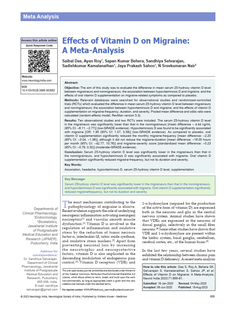 effects_of_vitamin_d_on_migraine__a_meta_analysis.4 | PDF | Vitamin D | Migraine