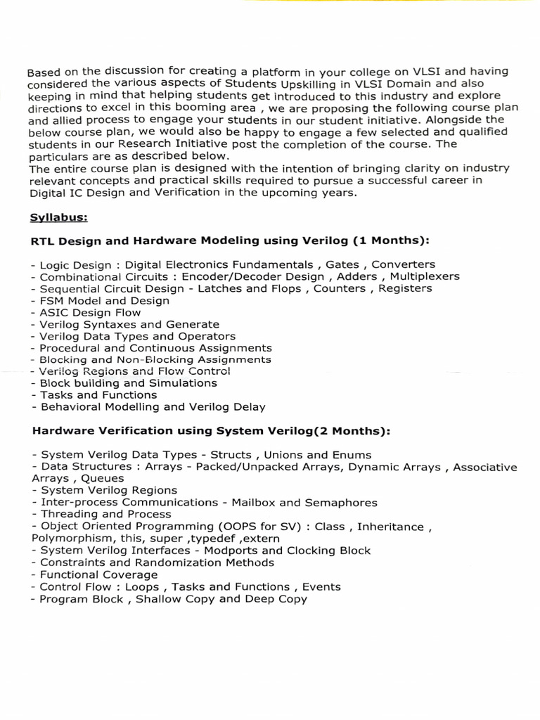 VLSI Course Syllabus | PDF | Computing | Computer Engineering