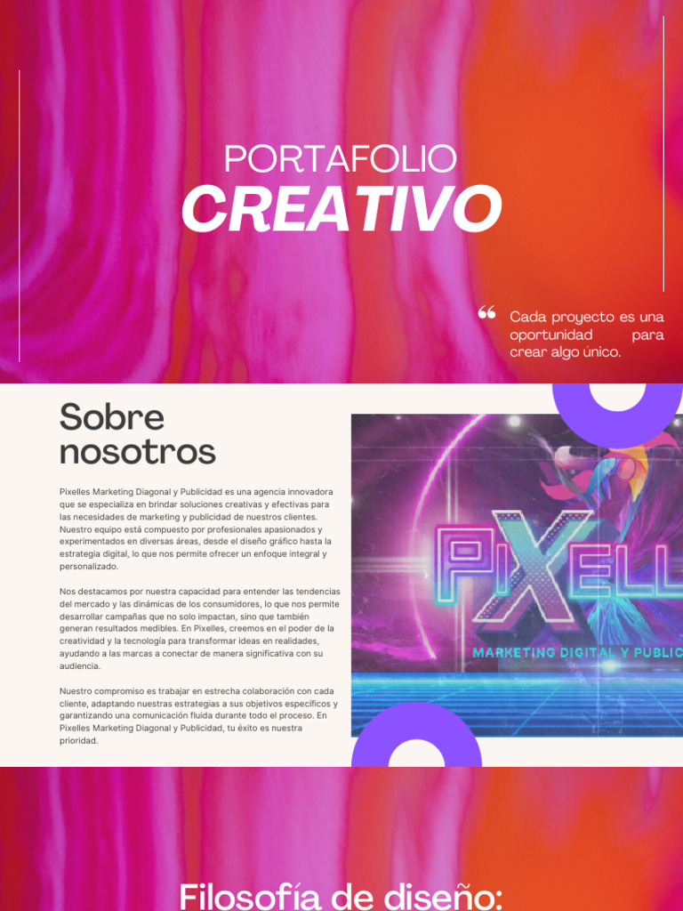 Presentación Portafolio Creativo Moderno Rojo y Rosa PDF | PDF | Diseño ...
