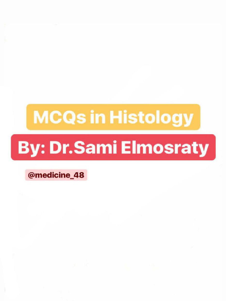 Histology MCQ | PDF