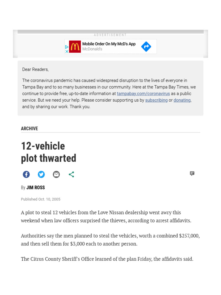 12-Vehicle Plot Thwarted | PDF | Crimes | Crime & Violence